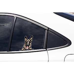 United by Color German Shepherd Sticker 5x5 Inches - Strong Adhesive Waterproof German Shepherd Accessories - Does not Fade, Used for Car, Laptop, Truck, Water Bottle, Helmet, RV (Brown)