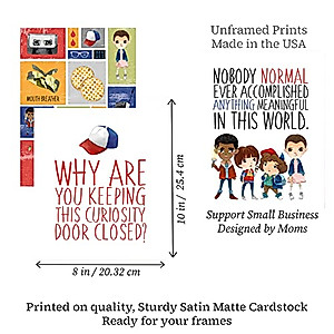 Silly Goose Gifts Stranger Kids Themed Room Home Wall Print Art Decor (Set of Six) TV Show Strange Things Pictures Sign Decoration Quotes