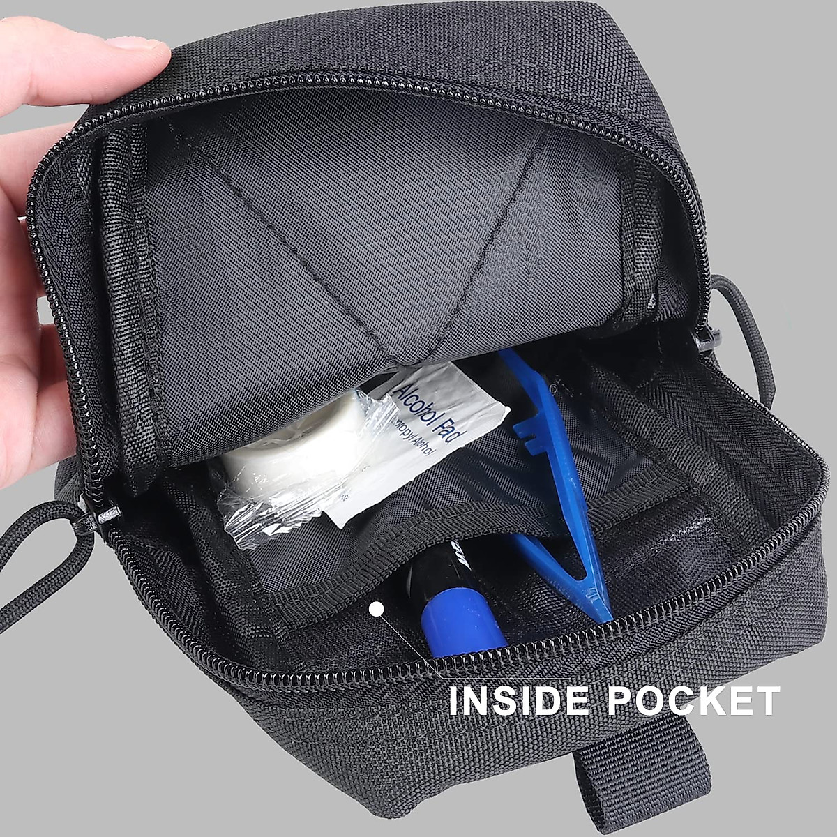 AMYIPO Mini MOLLE Pouch Multi-Purpose Compact Tactical Waist Bags Small Utility EDC Pouch (Black - Mini Pouch (2PCS))