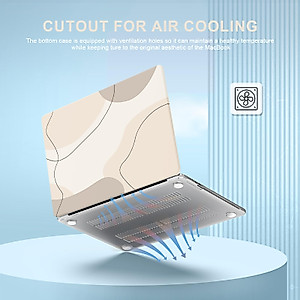 iCasso for MacBook Air 15 inch case 2024 2023 M3 M2 Chip Model A3114 A2941, Protective Plastic Hard Shell Case + Keyboard Cover + Screen Protector for MacBook Air 15.3", Art Modern Brown