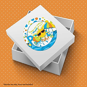 Pool Birthday Party Thank You Sticker Labels for Boys, 40 2" Party Circle Stickers by AmandaCreation, Great for Party Favors, Envelope Seals & Goodie Bags