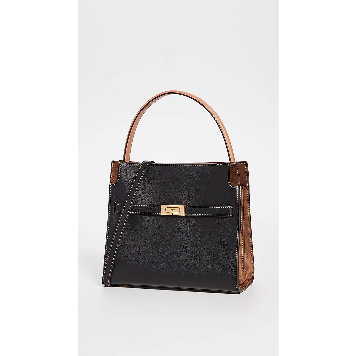 Tory Burch Women's Small Lee Radziwill Double Bag, Black, One Size