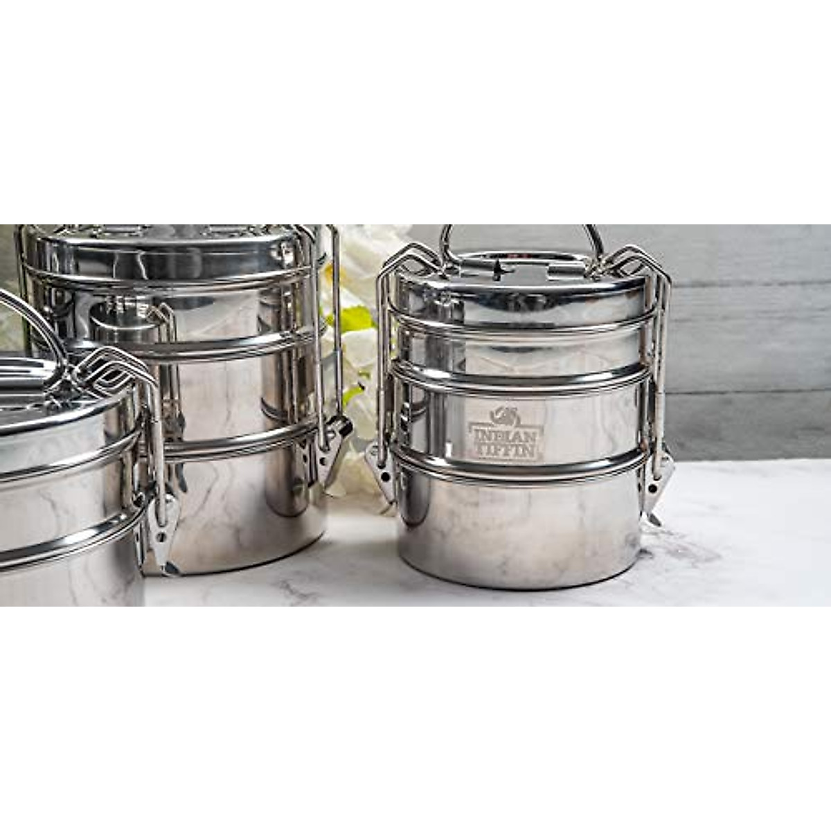 Indian-Tiffin 3 Tier Stainless Steel Small Tiffin Lunch Box