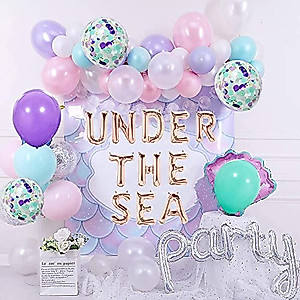 LaVenty Set of 16 Under The Sea Party Decorations Under The Sea Backdrop Under The Sea Balloons Under The Sea Bachelorette Mermaid Bachelorette Party Decorations