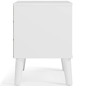 Signature Design by Ashley Piperton 1 Drawer Night Stand Nightstand, 21.88" Tall, White & Light Brown