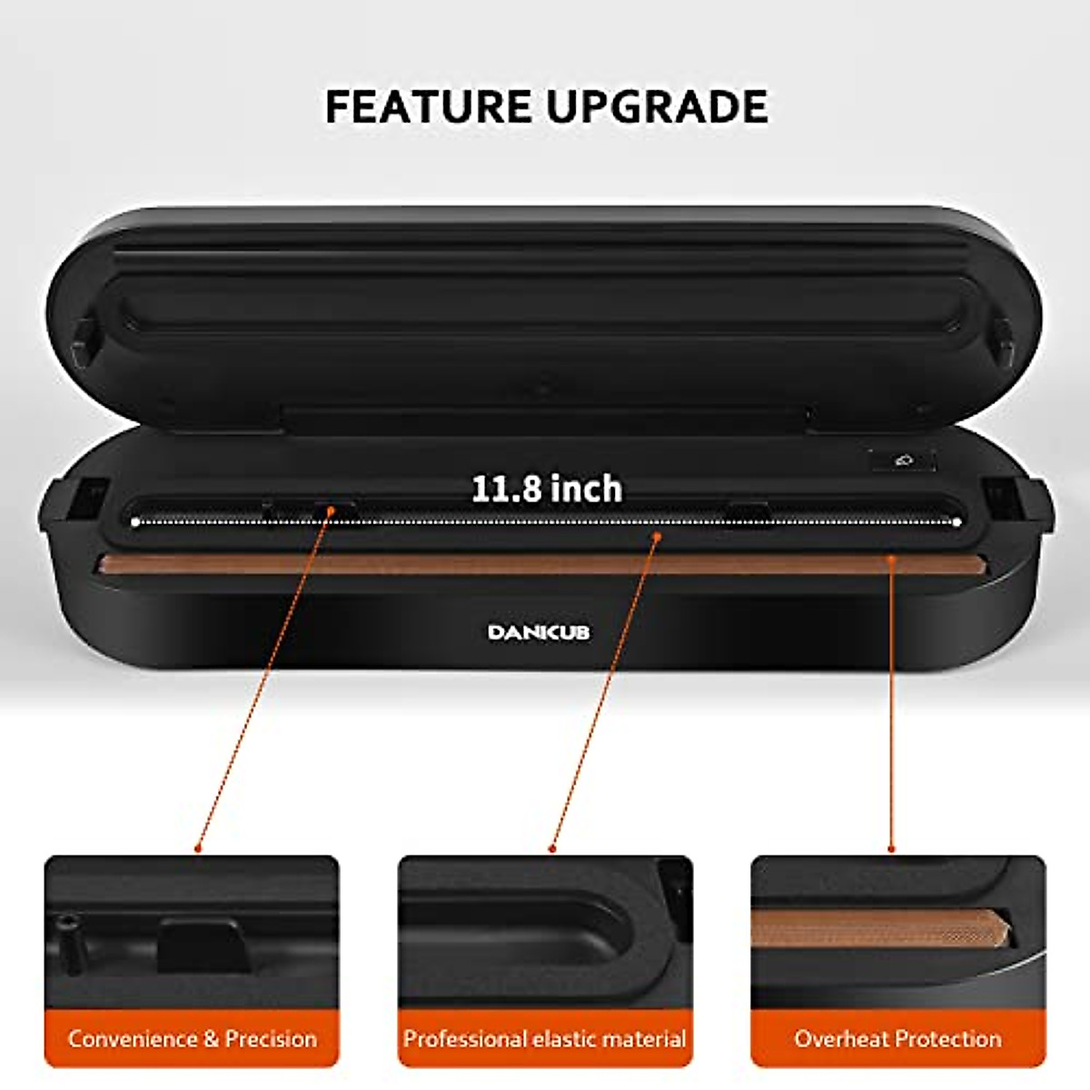 Vacuum Sealer, 5-In-1 Automatic Food Sealer with Powerful Suction, Food Vacuum Sealer Machine for Food Storage, Sous Vide, Meal Prep, Dry & Moist & Soft & Hand Vacuum Food Modes, Cutter and Vacuum Sealer Bags Included, Slim Design, Led Indicator Lights