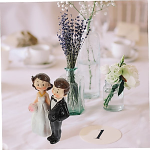 Toyvian Wedding Doll Ornaments Couple Sculpture Lovely Cake Decor Wedding Cake Decorations Rustic Cakes Toppers Delicate Couple Figure Wedding Cake Figurine Groom Desktop China Bride Resin