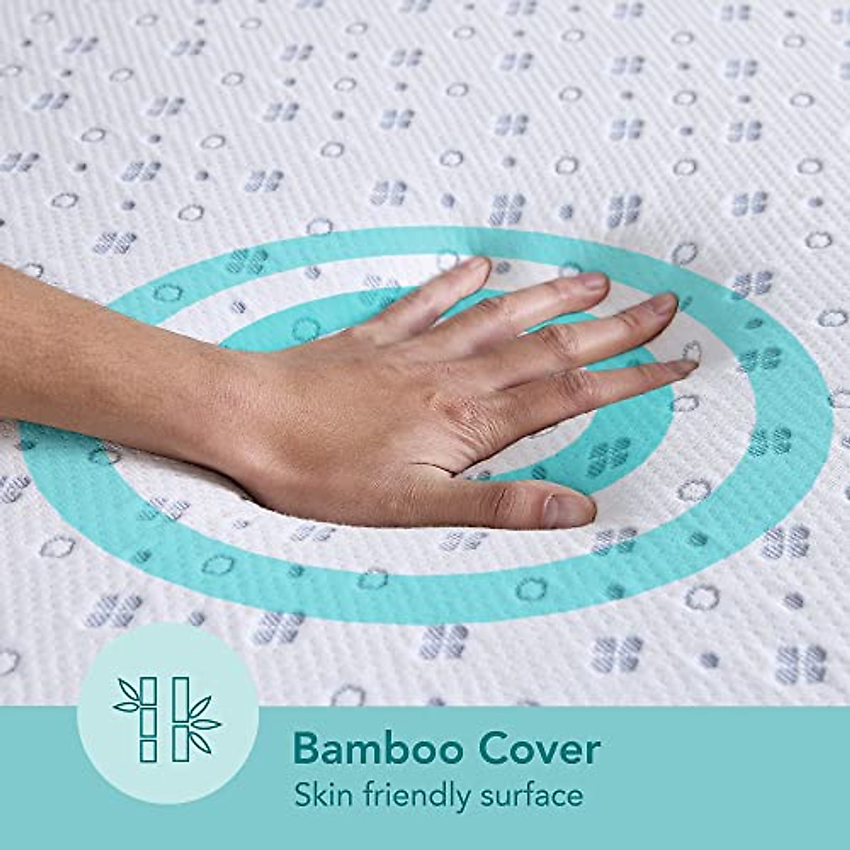 CHITA Ventilated Cool Gel Memory Foam Bed Mattress Topper Removable Bamboo Cover with Straps -10 Years Warranty, 2 Inch, California King