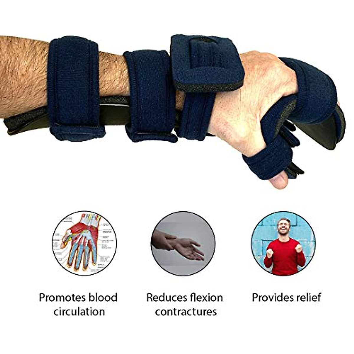 SterlaTech Stroke Hand Brace | Resting Hand Splint Left Medium | Corrective Support