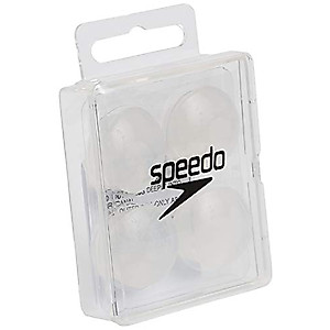 Speedo Unisex Swim Training Silicone Ear Plugs , White, 2 Pair (Pack of 1)