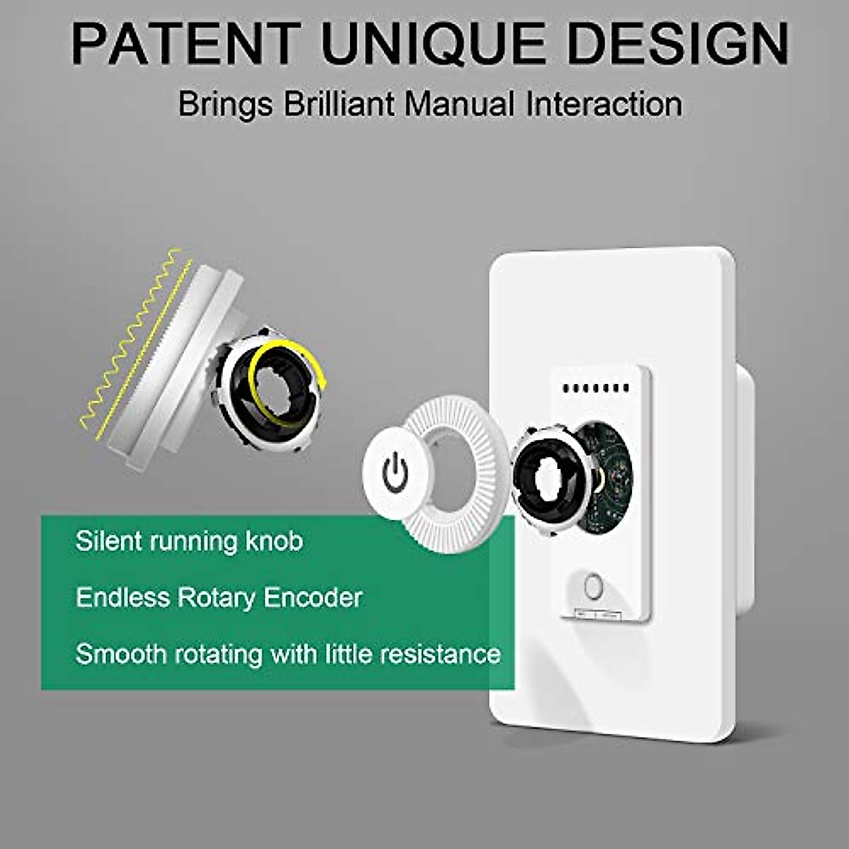 Smart Dimmer Switch by Martin Jerry | Rotary Design unlocks New Features, Trailing Edge dimmer Light Switch is Better Compatible with LED Bulbs, Needs Neutral Wire and 2.4G Wi-Fi
