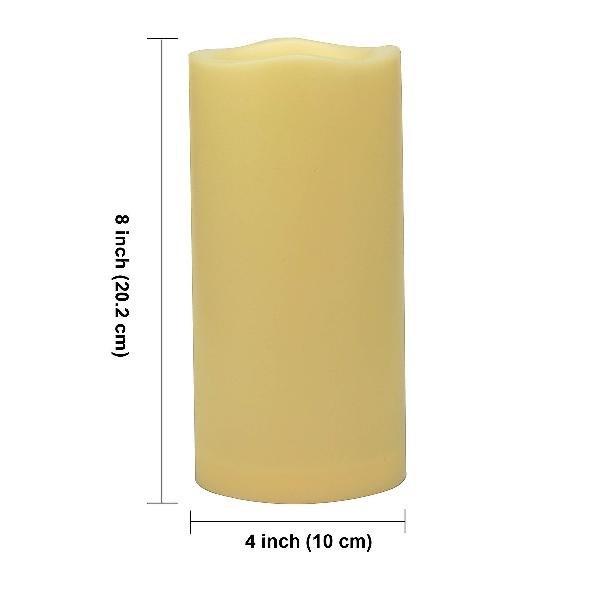 Waterproof Outdoor Flameless Candles with Remote, Set of 2, Large 4” x 8” Battery Operated Electric LED Pillar Candle Set for Home Décor Party Wedding Supplies Garden Christmas Decoration Gift