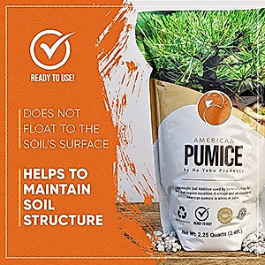 Ho Yoku Pumice for Plants, 2.25 Quarts, Horticultural American Pumice Rocks, Additive for Bonsai Soil, Succulent Soil, or Houseplants