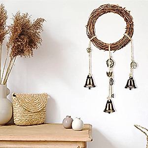 2 Pieces Witch Bells Protection for Door Knob Hanger Wiccan Wind Chimes Witchy Things Clear Negative Energy Attracts Positive Witchcraft Wicca Supplies for Boho Home Room Decor