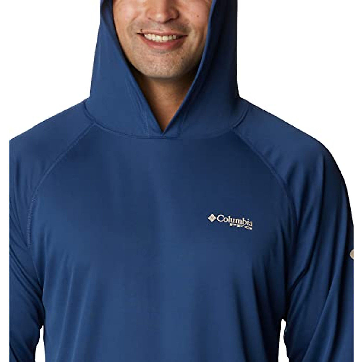 Columbia Men's Terminal Tackle Hoodie, Carbon/Ancient Fossil Logo, Large