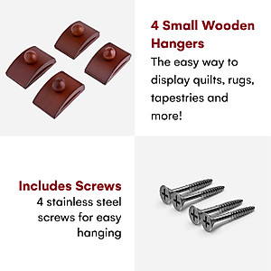 Classy Clamps Wooden Quilt Wall Hangers - 4 Large Clips (Black) and Screws for Wall Hangings - Tapestry/Quilt Hangers Wall Clips for Hanging/Quilt Rack