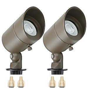 Lumina Lighting® 4W Landscape Spotlights | Low Voltage Outdoor Landscape Spot Lights - 12V 3000K Waterproof Outdoor LED Spotlight Lighting for House Tree Pathway | MR16 4W LED Bulb (Bronze, (2-Pack))
