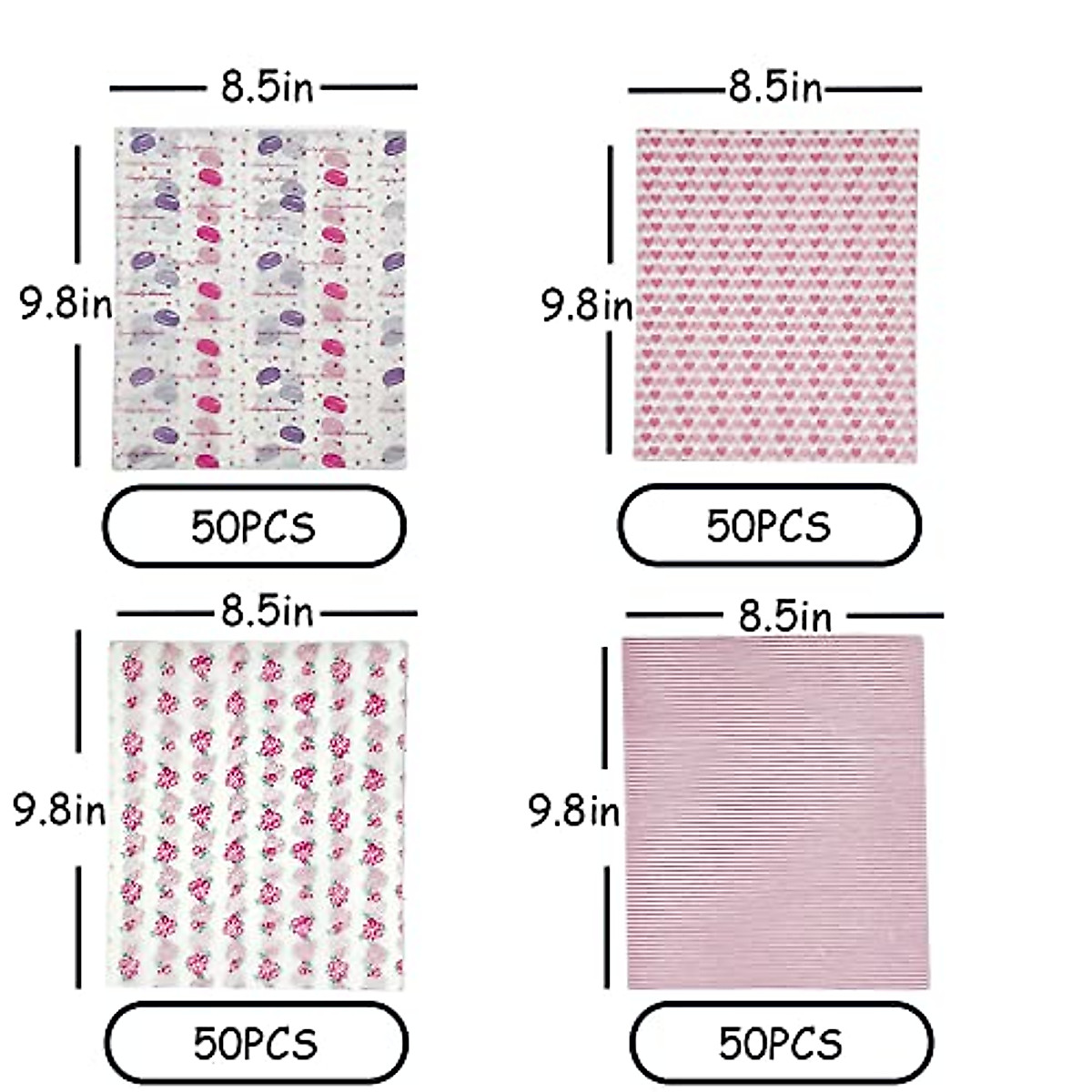 200 Pieces Wax Paper Deli Paper Sheets Sandwich Wrap Parchment Paper Picnic Paper Sheets for Food Basket Liner, Party,Kitchen,Restaurant(9.8inx8.5in)