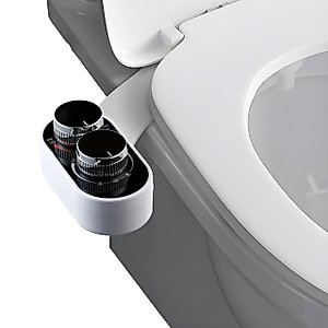 YBYOAD Slimline bidet, non-electrical double nozzle (Rear and Feminine Wash) for clean water, bidet attachment for toilet seat, warm water hot/cold, adjustable water pressure