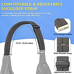 SlowTon Dog Carrier Sling, Thick Padded Adjustable Shoulder Strap Dog Carriers for Small Dogs, Puppy Carrier Purse for Pet Cat with Front Zipper Pocket Safety Belt Machine Washable (Grey M)