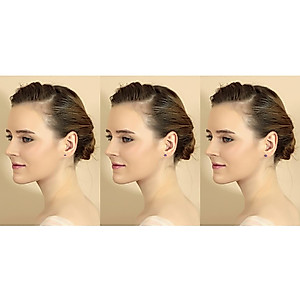 3-Pair Set Sterling Silver African Amethyst Round Stud Earrings, 3mm 4mm 5mm