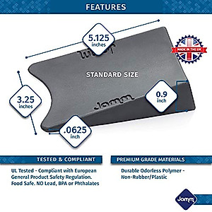 Jamm Door Stopper |Bottom of Door Stop Wedge Holds Doors Open in Both Directions | Premium Non Rubber Non Slip Hardware | Standard Size | Dark Grey - 1 Pack