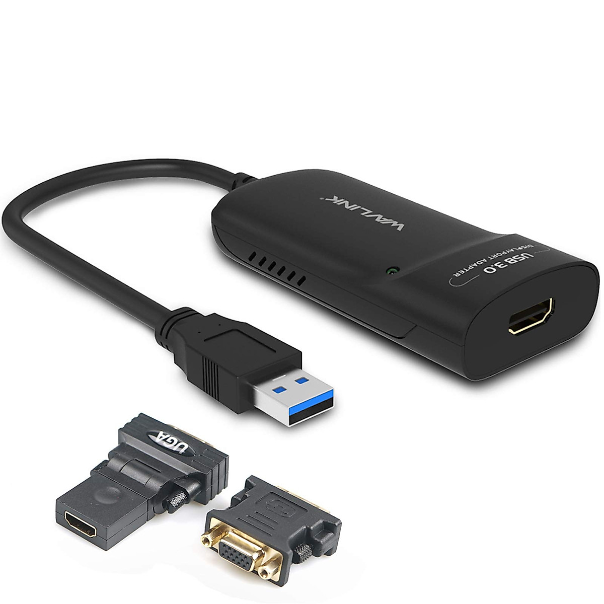 WAVLINK USB 3.0 to HDMI VGA Adapter, USB to VGA HDMI Adapter with Audio Port for Multiple Monitors, Support Windows 11,10, 8.1, 7, XP, and Mac