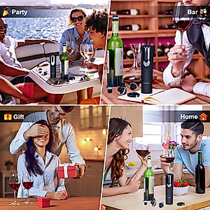 MetroTesco Electric Wine Preserver Vacuum Pump, Auto Wine Stopper Vacuum, Wine Saver Pump with 6 Wine Bottle Stoppers + 1 Foil Cutter, Gift Sets for Wine Lovers Keep Wine Fresh