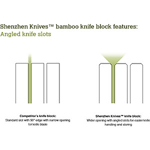 Shenzhen Knives Large In-Drawer Knife Block: 11 Slot (Holds 10-12 Knives) Empty Bamboo Wooden Knife Holder for Kitchen Drawers