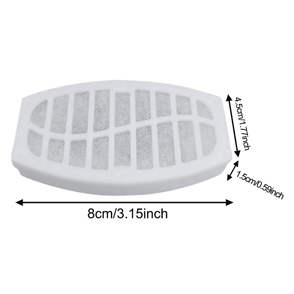 Cat Water Fountain Filter Cat Water Fountain Replacement Filters Pet Water Dispenser Filter Replacement，Effectively Filter Any Deposits For Pet Water Dispenser 8×4.5×1.5cm
