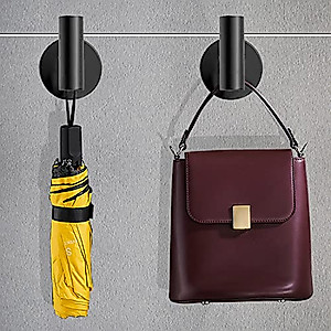 WOJIUBUXIN Towel Hooks Matte Black Coat Robe Clothes Hook SUS 304 Stainless Steel Modern Wall Hook for Bathroom Kitchen Bedroom Hotel Heavy Duty Wall Mounted 2 Pack…