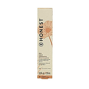 Honest Beauty CCC Clean Corrective with Vitamin C Tinted Moisturizer | Mineral SPF 30 | Vegan + Cruelty Free | Sahara Medium Deep, 1 fl oz