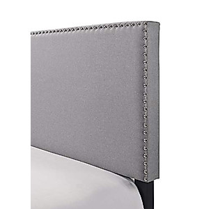 Crown Mark Erin Upholstered Panel Bed in Gray, Queen