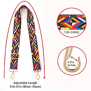 Wide Shoulder Strap Adjustable Replacement Belt Guitar Style Cross body Handbag Purse Strap (Folk Style)