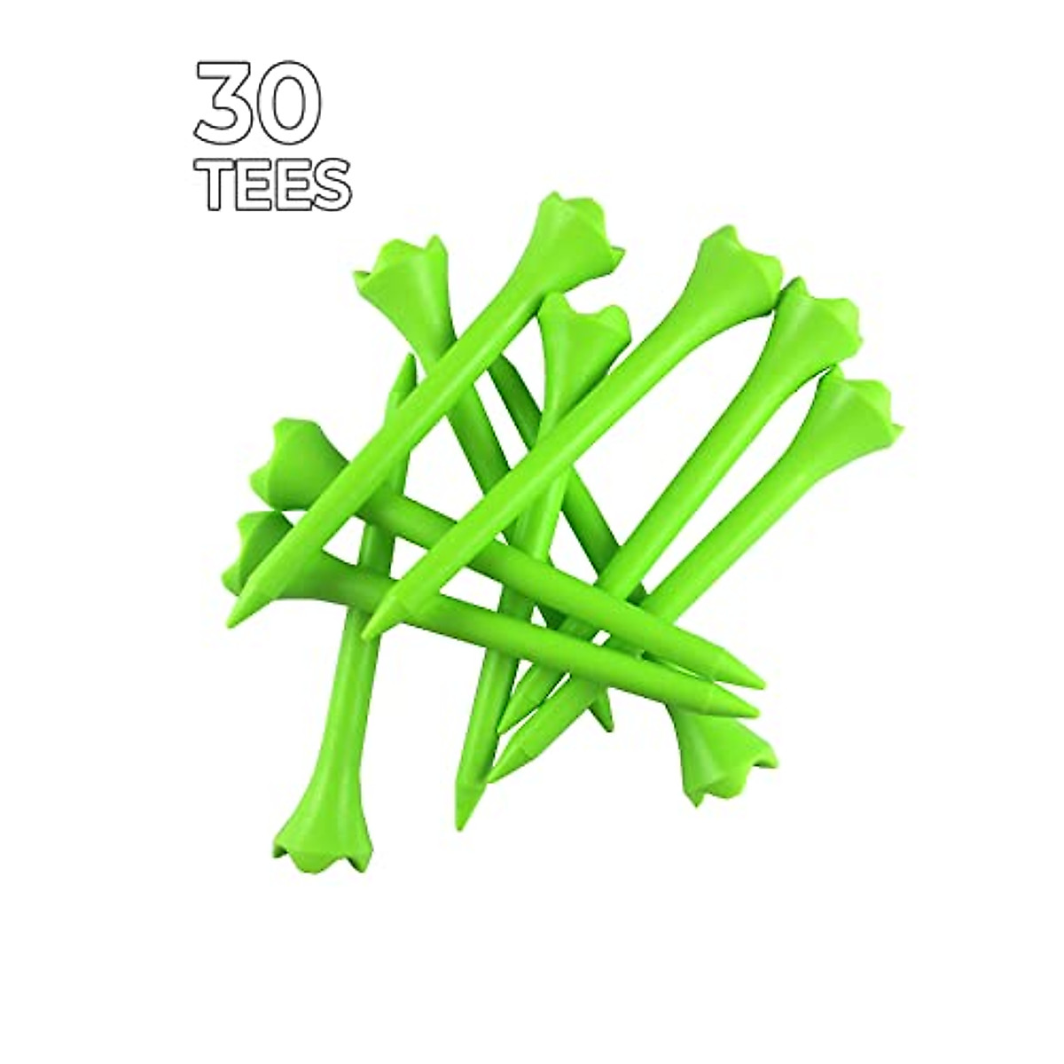 Pride Performance 2-3/4" Matte Finish Golf Tees, Green 30 count