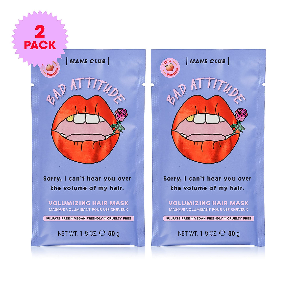 MANE CLUB Bad Attitude Deep Conditioner, cruelty free, vegan, no sulfates or parabens — Pack of 2