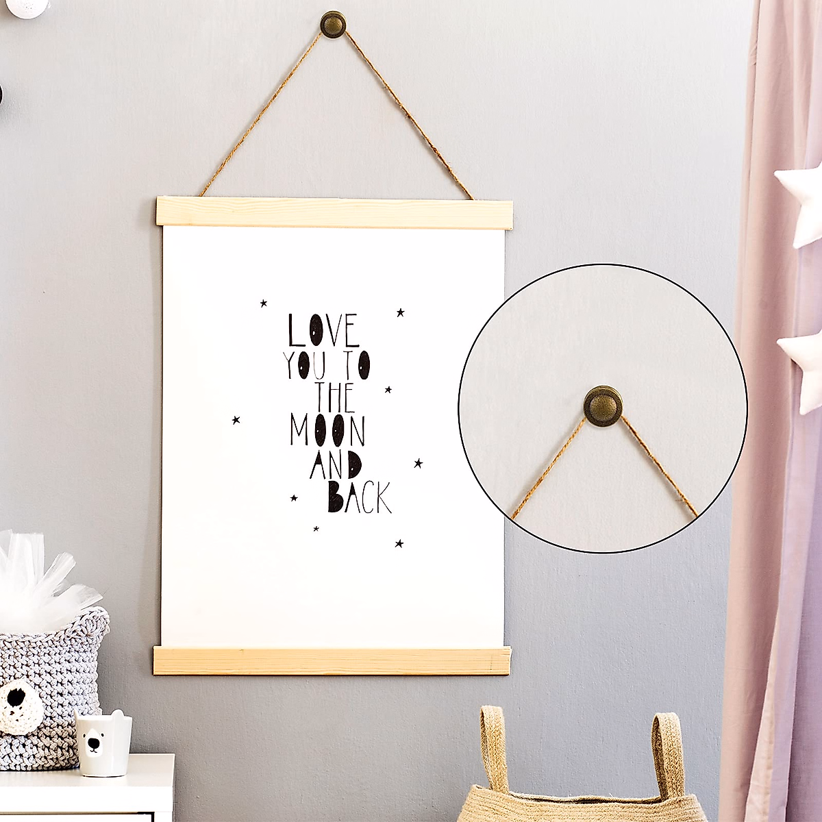 Hotop 25 Pieces Double Headed Picture Hangers Nails Small Head Hanging Nails Picture Photo Hanging Hook Pins Decorative Nail Hook Hangers for Home Office School (Bronze) as shown MY-Hotop-11068