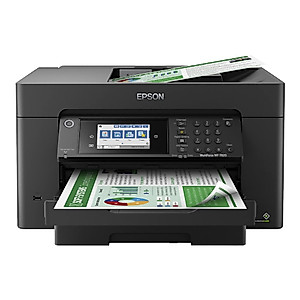 Epson WorkForce Pro WF-7820 Wireless All-in-One Wide-format Printer with Auto 2-sided Print up to 13" x 19", Copy, Scan and Fax, 50-page ADF, 250-sheet Paper Capacity, 4.3" screen, Works with Alexa
