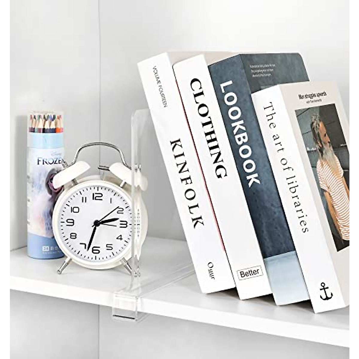 HBlife 6 Pack Clear Shelf Dividers, Vertical Purse Organizer for Closet Perfect for Sweater, Shirts, Handbags in Bedroom and Kitchen, Adjustable Acrylic Bookshelf for Organization