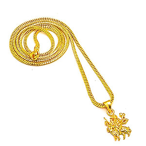 chain Pendant sherawali maa kali durga maa Gold Plated locket Jewelry Set 7614