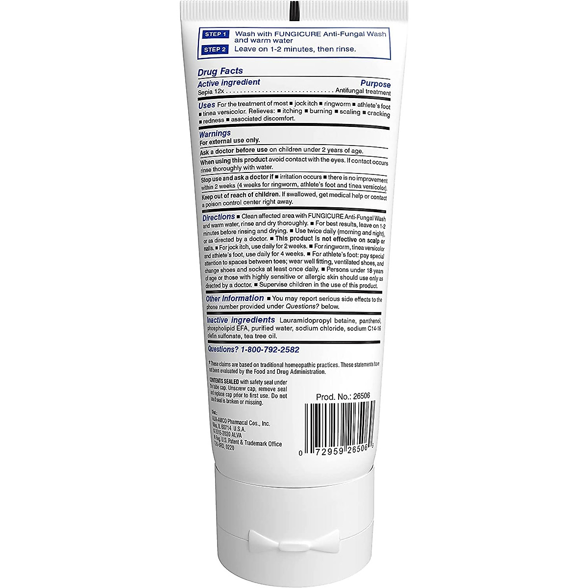 FungiCure Medicated Anti-Fungal Jock Itch Wash - Treat Jock Itch in The Shower- 6 Fl Oz (Pack of 2)