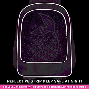 gxtvo Rolling Backpack for Girls, Roller Wheels Kids Bookbag - Wheeled Suitcase Elementary Sequin School Bag - 3PCS Mermaid