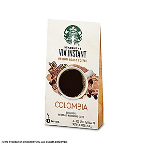 Starbucks VIA Instant Coffee—Medium Roast Coffee—Colombia—100% Arabica—1 box (8 packets)