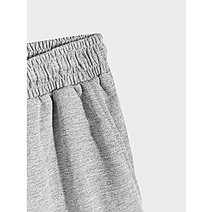 OYOANGLE Men's Reflective Expression Print Drawstring Waist Athletic Workout Track Shorts with Pockets Light Grey M