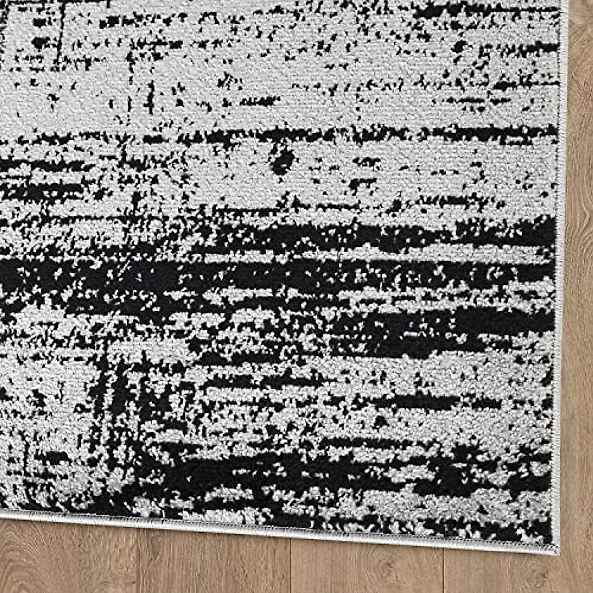 Antep Rugs Abstract 2x3 Modern Indoor Area Rug Amg045 (Black, 2' x 3')