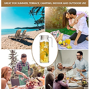 Glass Pitcher with Lid – Set of 2 34Oz Glass Water Pitcher – Cold Water Carafe For Ice Tea, Lemonade, Coffee – Elegant and Modern – Practical Spout Pitchers for Drinks