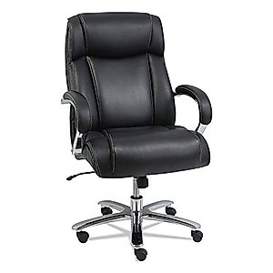Alera ALEMS4419 Maxxis Series Big And Tall Leather Chair, Black/chrome