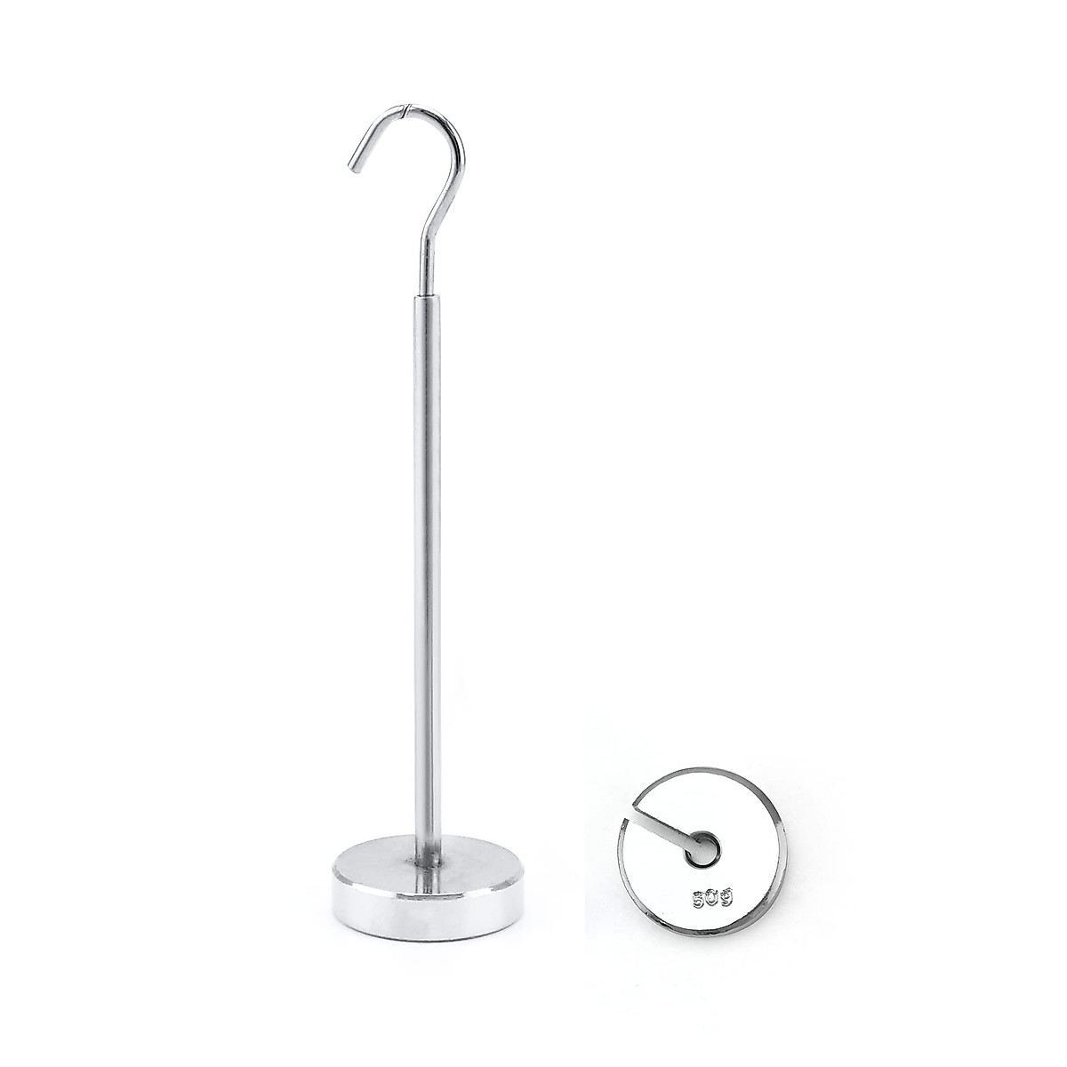 QWORK Slotted Weight Set, 9 Pcs Slotted Mass Set with Hangers - 9 Weights (50g) - 500g