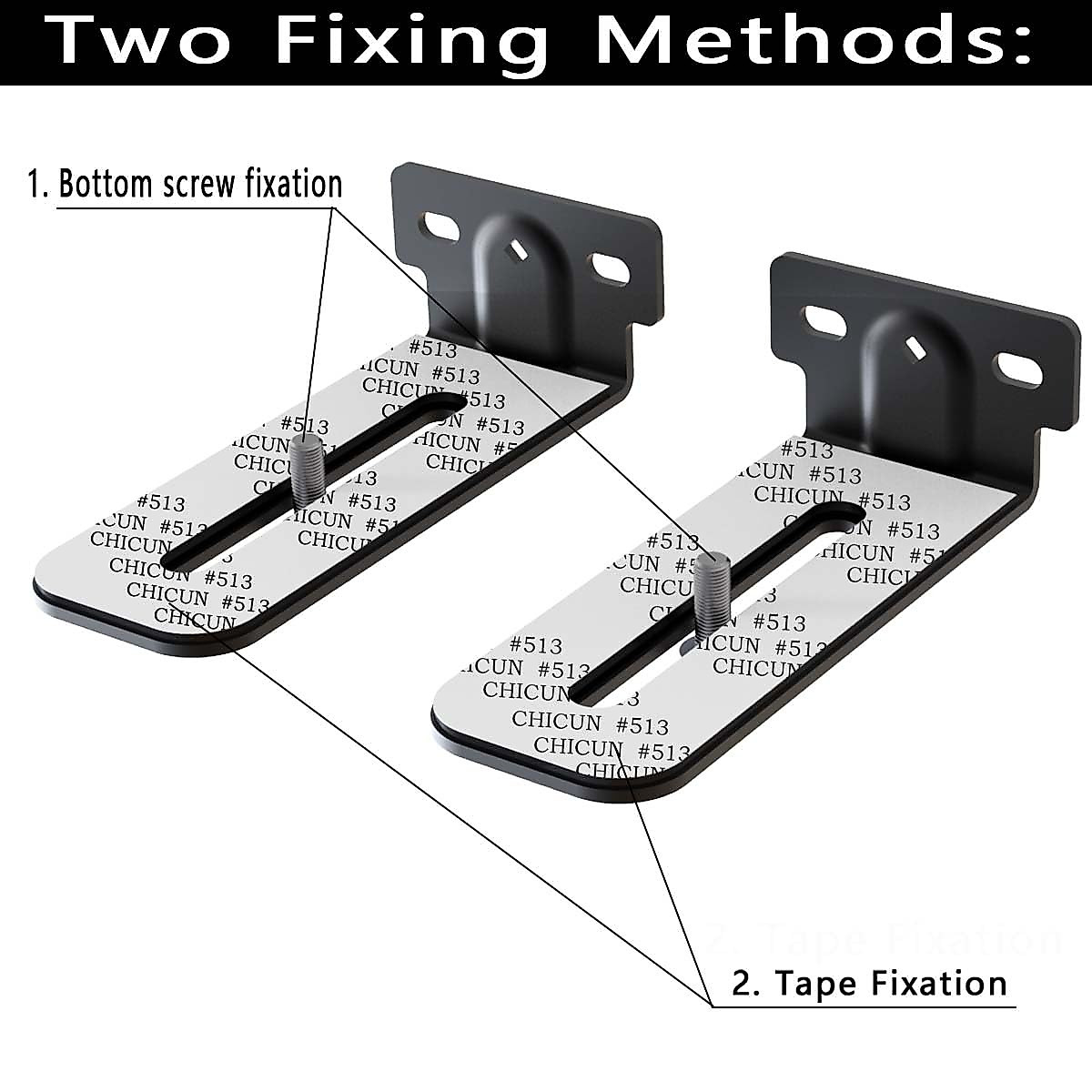 Agandax Soundbar Wall Mount Bracket Universal Soundbar Mount Shelf Depth Adjustable for Bose, Samsung, Vizio, LG, Dolby Atmos Soundbars (Black: V01)