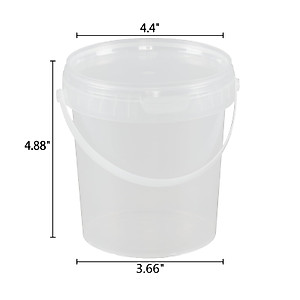 Cinkyou 20 Packs Clear Plastic Ice Cream Buckets with Lids and Handles, 27 Oz Reusable Food Take out Pail, Freezer Storage Containers with Lids